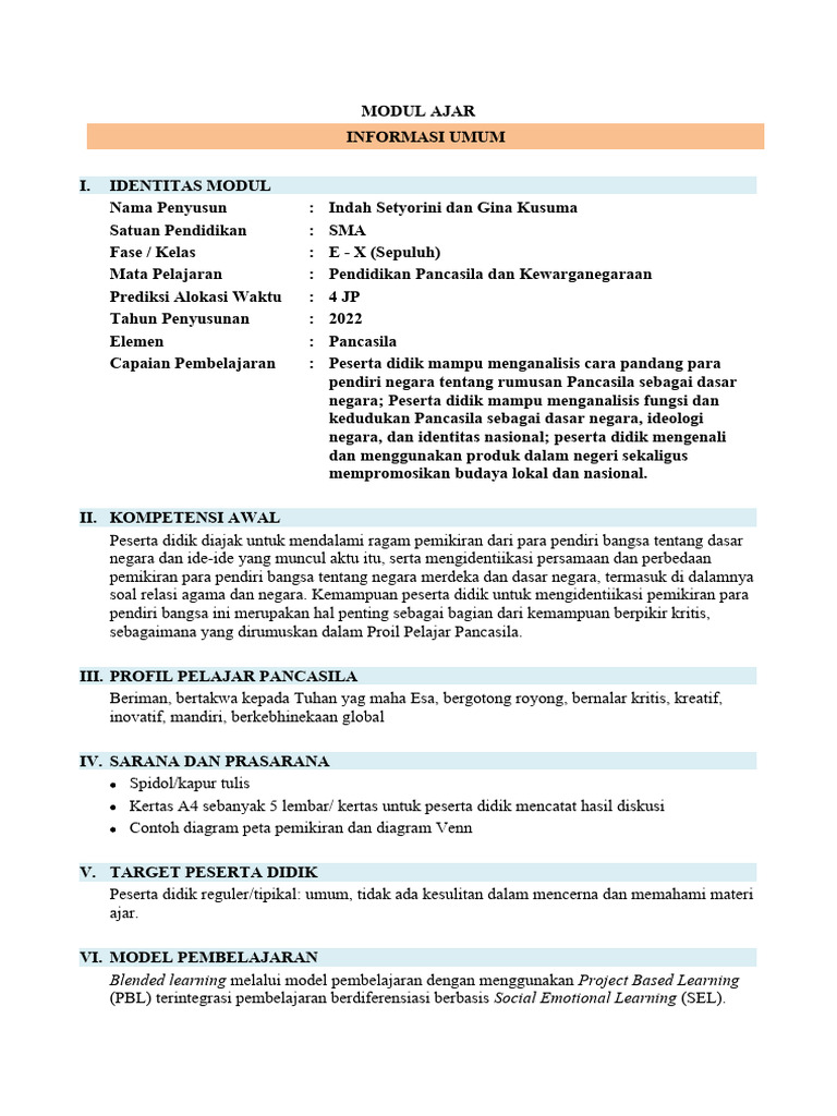 Modul Ajar Bab 1 Unit 1 | PDF