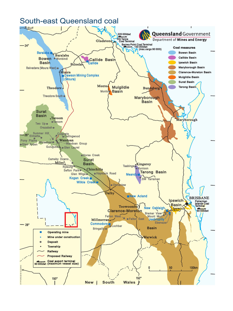 Se QLD Coal Map 08 | PDF | Queensland | Coal