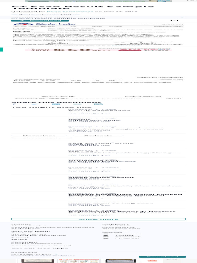 CT Scan Result Sample Template PDF Radiology CT Scan | PDF | Radiology | Ct Scan