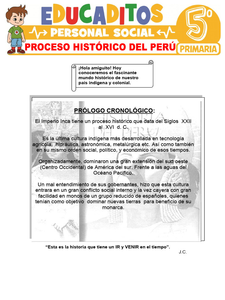 Proceso Historico Del Peru para Quinto Grado de Primaria | PDF ...