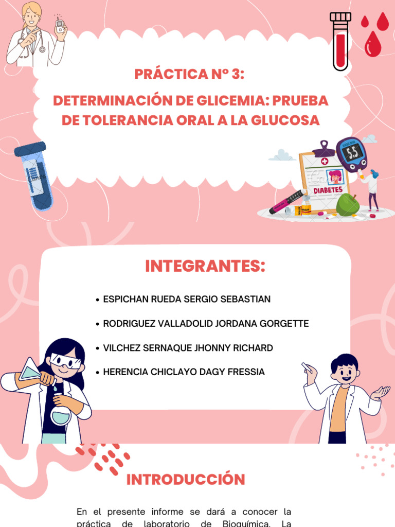 PRÁCTICA N° 3 DETERMINACIÓN DE GLICEMIA PRUEBA DE TOLERANCIA ORAL A LA ...