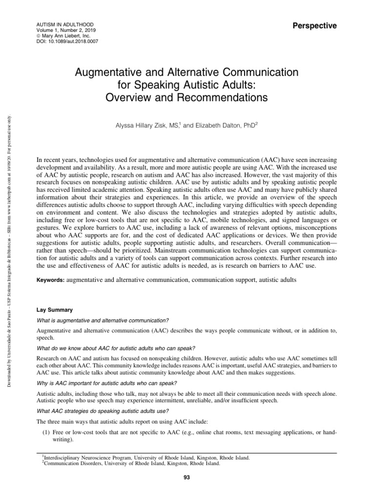 Aut 2018 0007 | PDF | Autism Spectrum | Communication