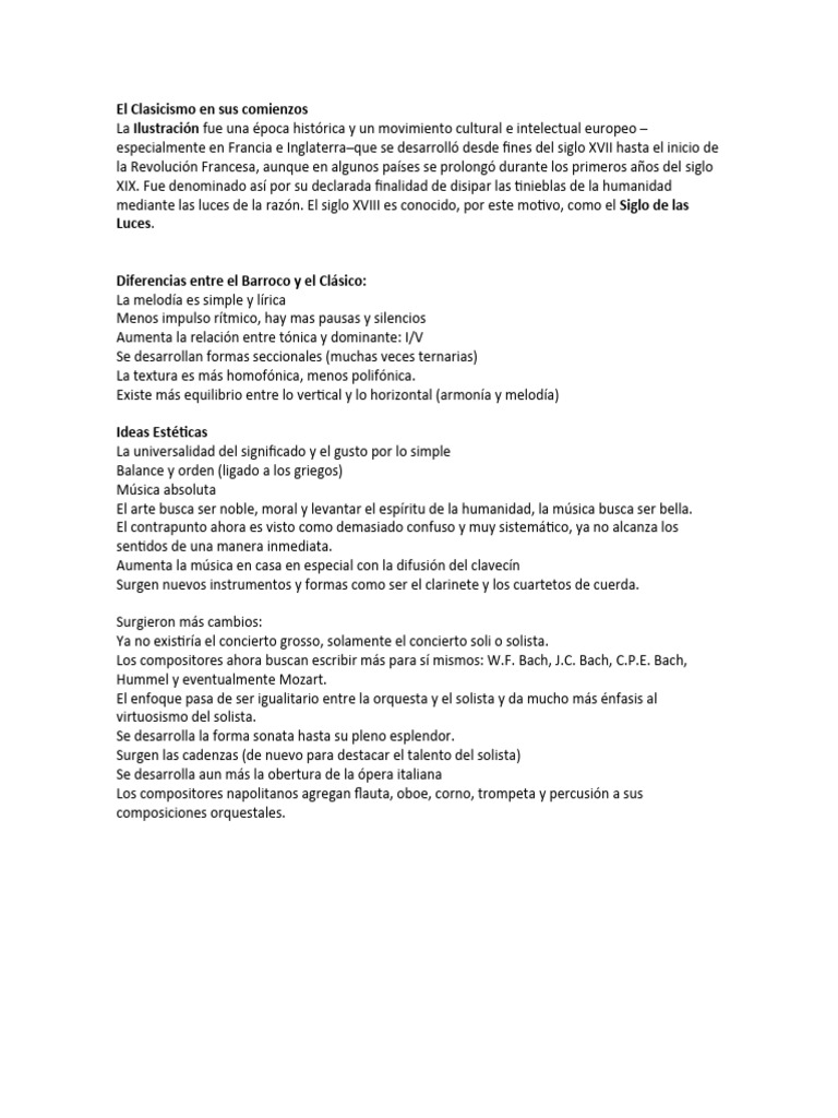 El Clasicismo en Sus Comienzos | PDF | Ludwig Van Beethoven | Wolfgang Amadeus Mozart