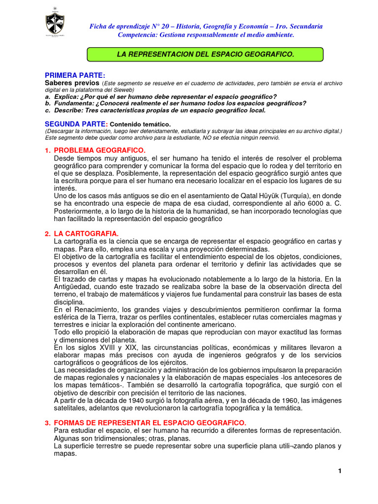 Leccion 20 HGE 1ro - CS SOC. | PDF | Mapa | Cartografía