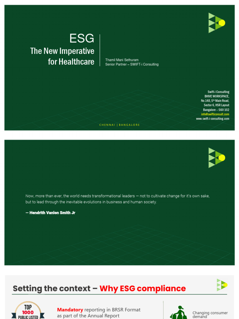 ESG - The New Imperative For Health Care | PDF | Corporate Social ...