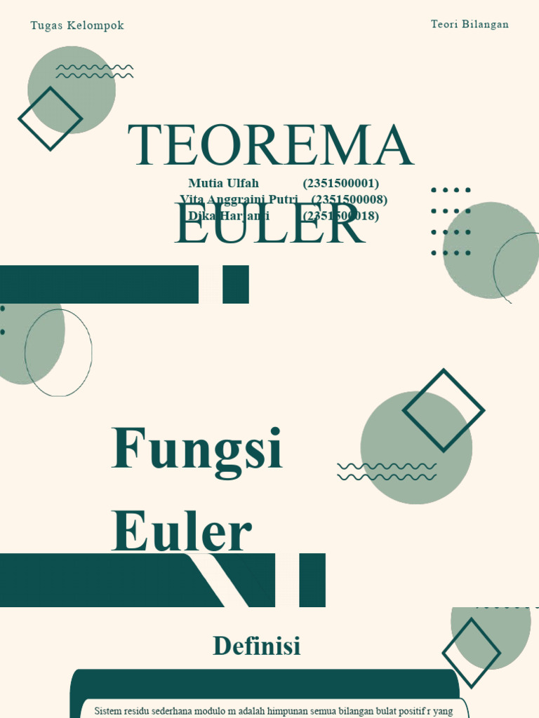 Teorema Euler dan Aplikasinya | PDF