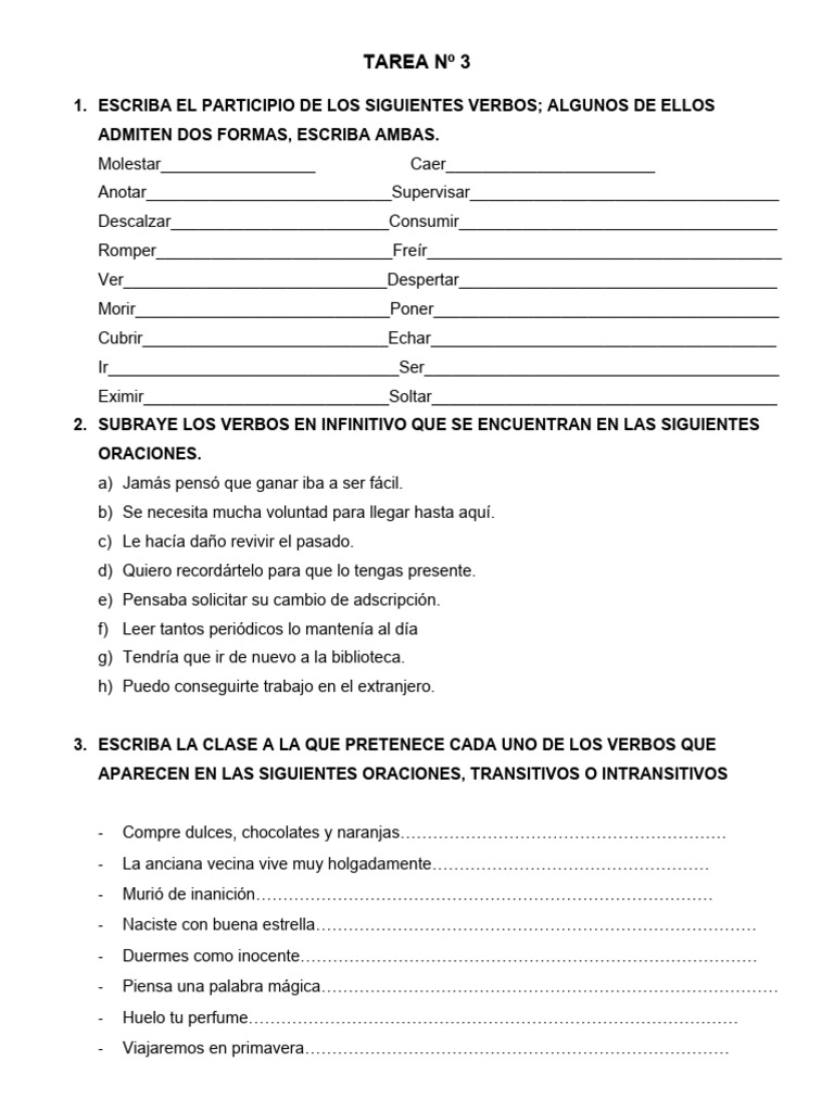 TAREA Nº 3 EL VERBO | PDF