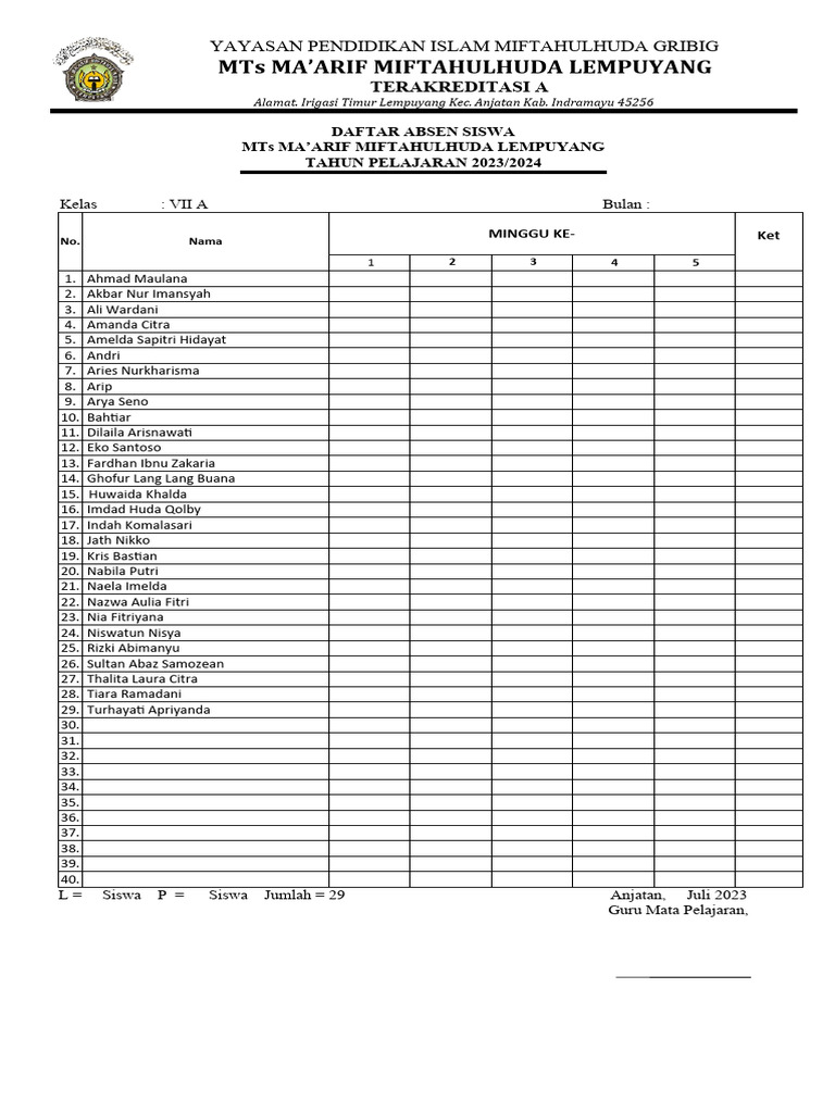 Absen Komputer 2023 | PDF