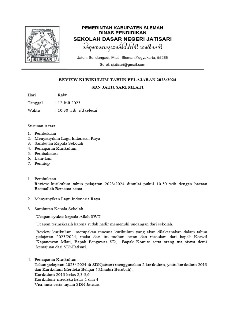 Notulen Hasil Review KOSP | PDF