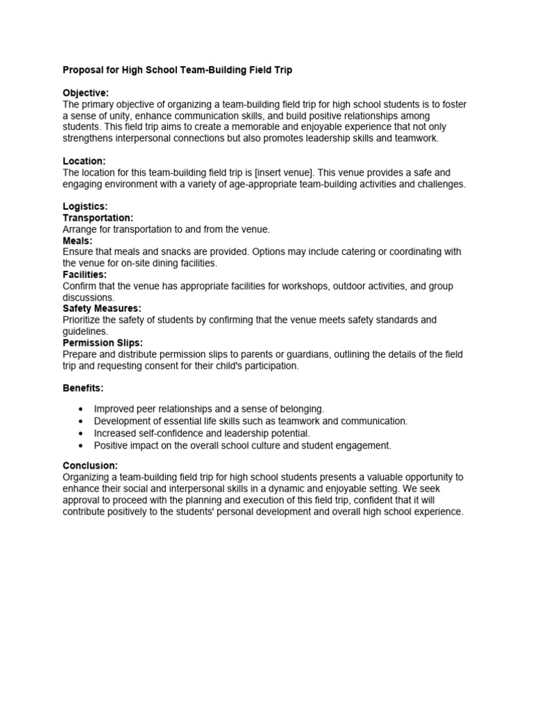 Proposal For High School Team | PDF | Career & Growth | Business
