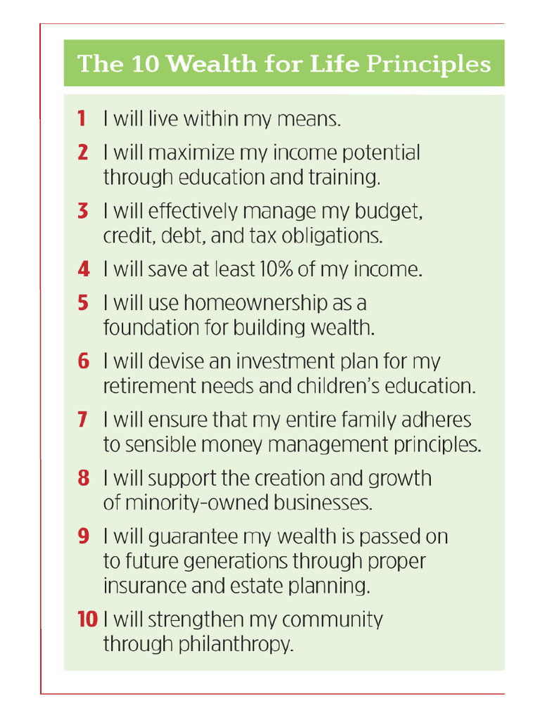 Wealth For Life Principle | PDF
