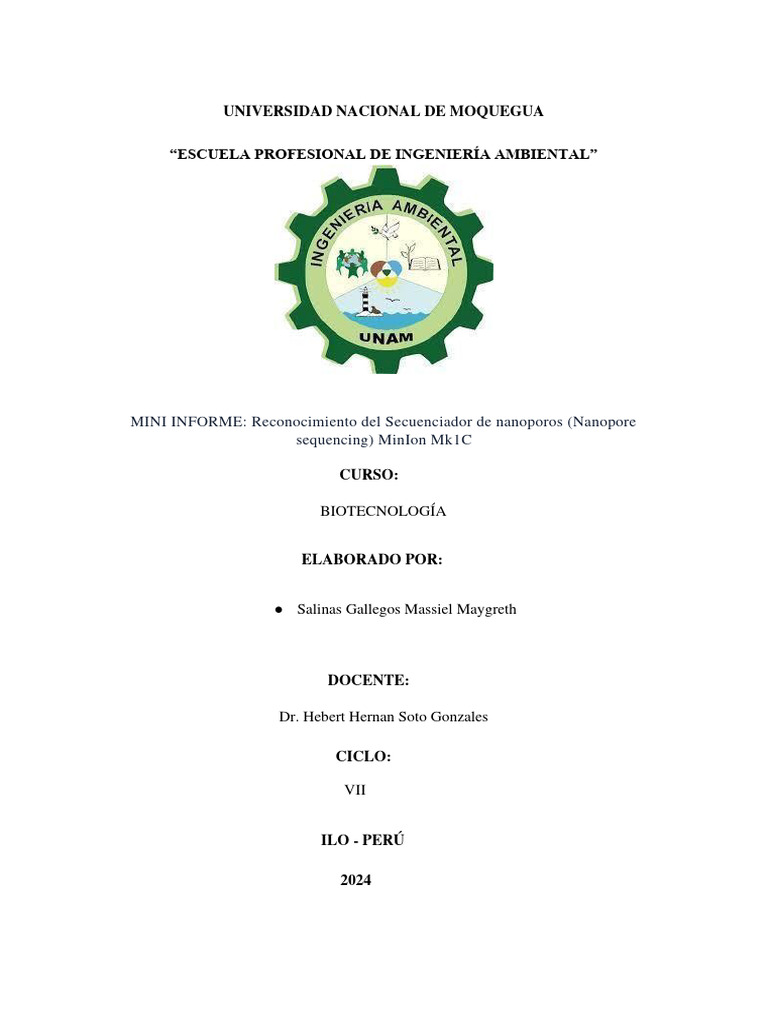 MinION Mk1C: Secuenciador Nanoporos | PDF | Secuencia ADN | Biología