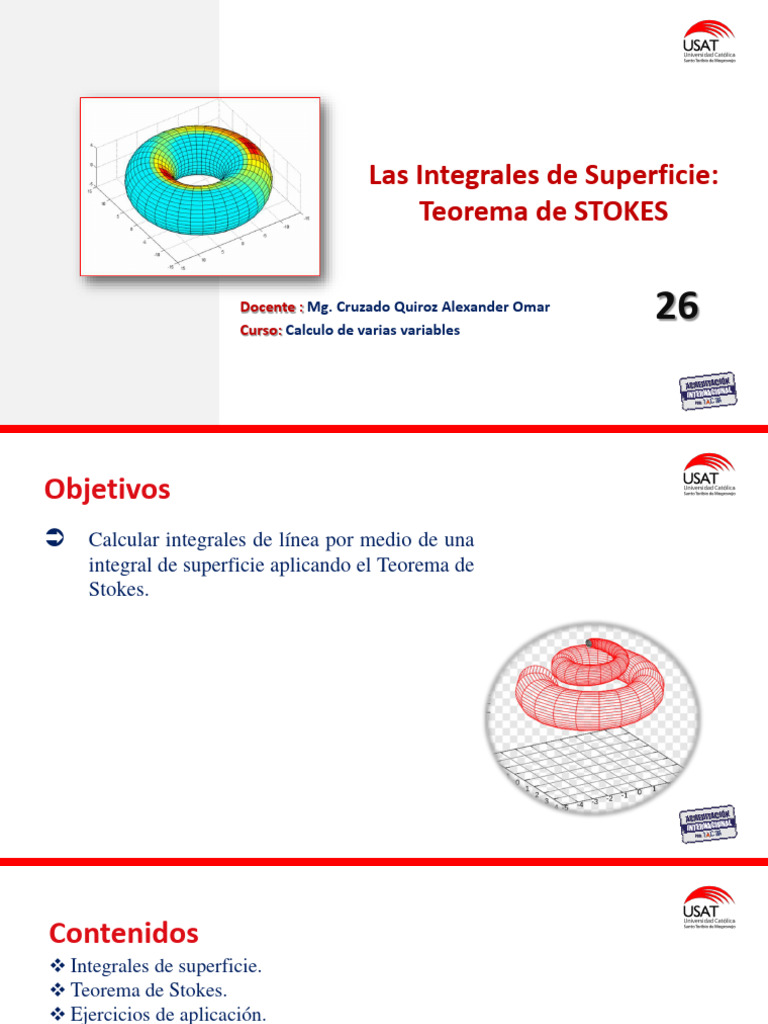 Sesión 27 - PPT Integrales de Superficie - Teorema de stokes (1) | Descargar gratis PDF ...