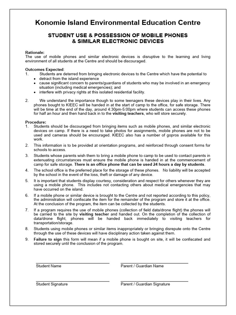 6-Mobile Phone Policy Student Use | PDF | Career & Growth | Business
