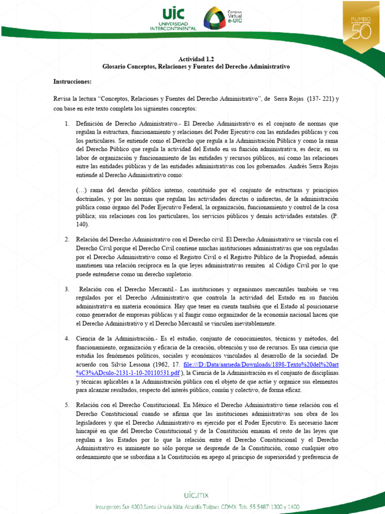 Act 1.2 Glosario Formato-1 | PDF | Ley administrativa | Caso de ley