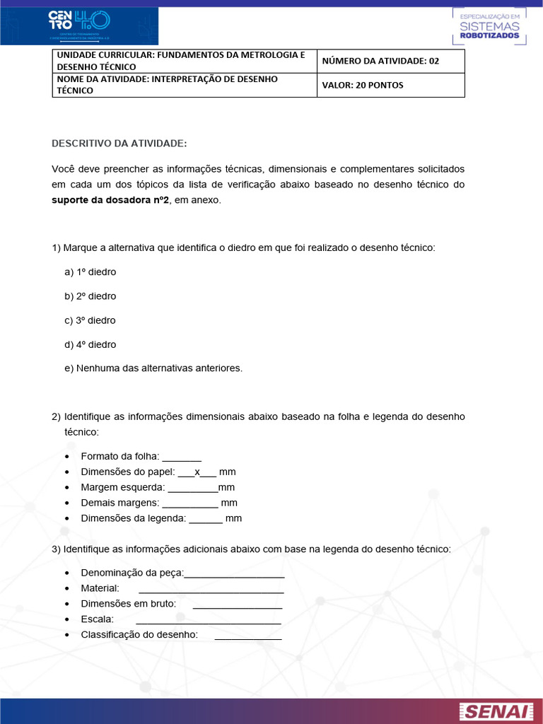 Atividade Ead 02 | PDF | Desenho técnico
