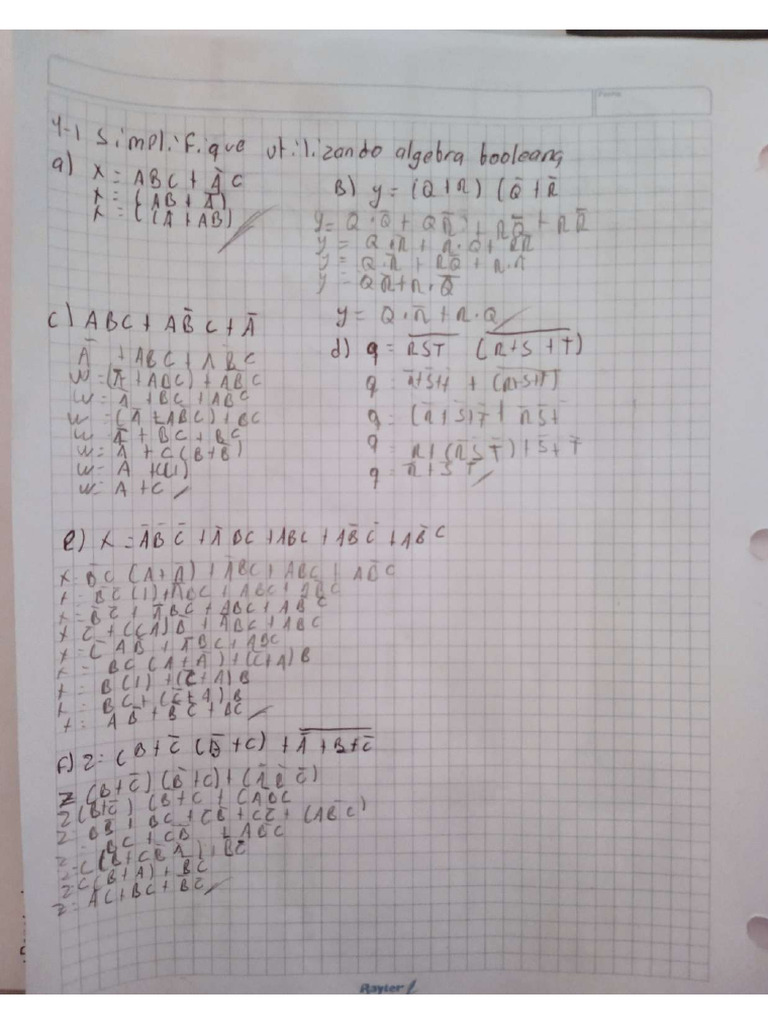 SD7. Simplificación de Expresiones Lógicas | PDF