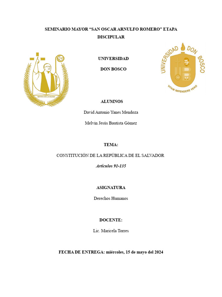 La Consti | PDF | Constitución | El Salvador