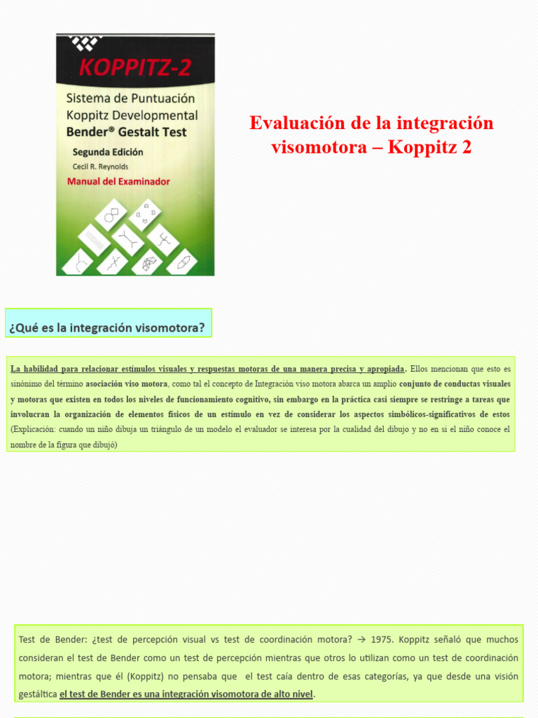 Koppitz 2 - Bender-1 | PDF | Percepción | Evaluación