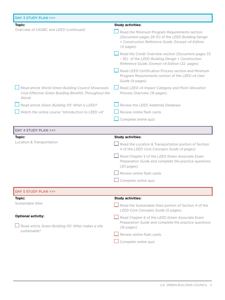 GA Two Week Study Plan Syllabus | PDF | Green Building | Sustainable Design