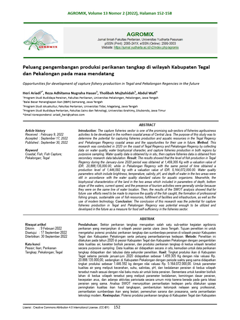 Jurnal Potensi Perikanan Tangkap Di Lokasi Rumah Ikan - Fish Apartment | PDF | Sains & Matematika