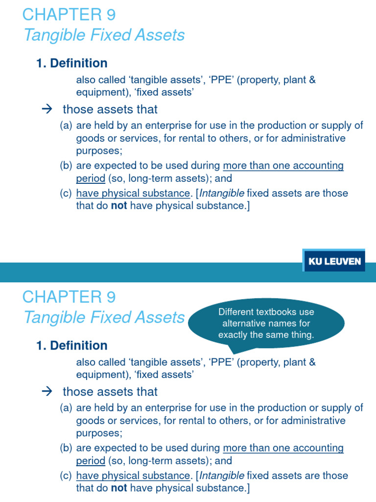 Annotated Slides Chapter 9 Tangible Fixed Assets(1) | PDF | Depreciation | Fixed Asset