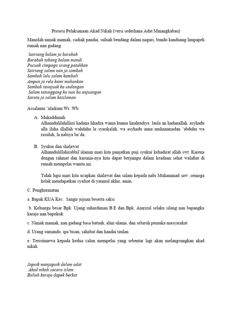 Teks MC Akad Nikah | PDF | Seni & Disiplin Bahasa | Agama & Spiritualitas