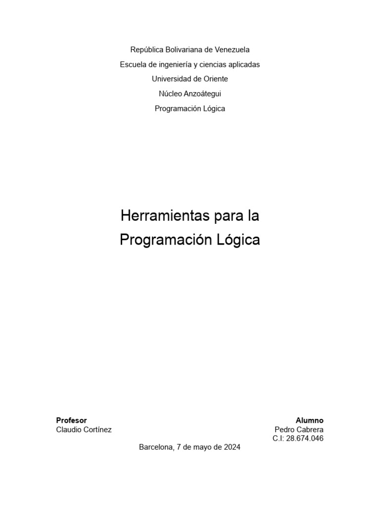 Herramientas Programacion Logica | PDF | Lenguaje de programación | Bases de datos