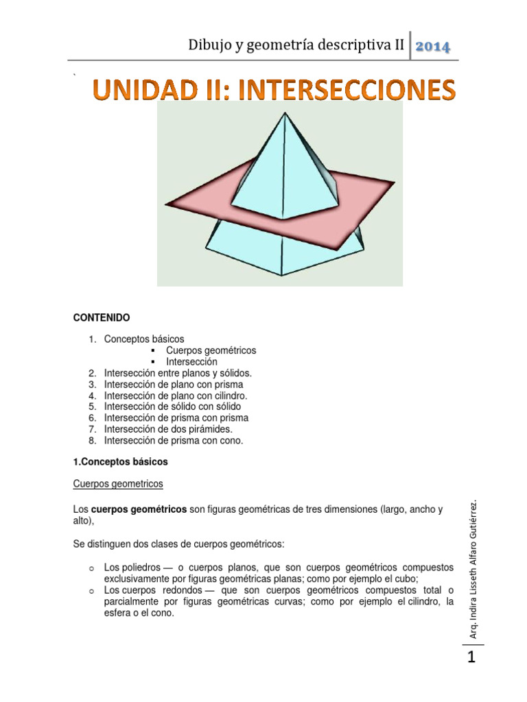 Unidad II Intersecciones | PDF | Geometría | Geometría Elemental