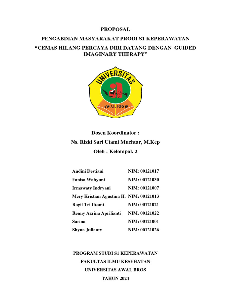 Proposal Pengabmas - Guided Imagery Therapy | PDF
