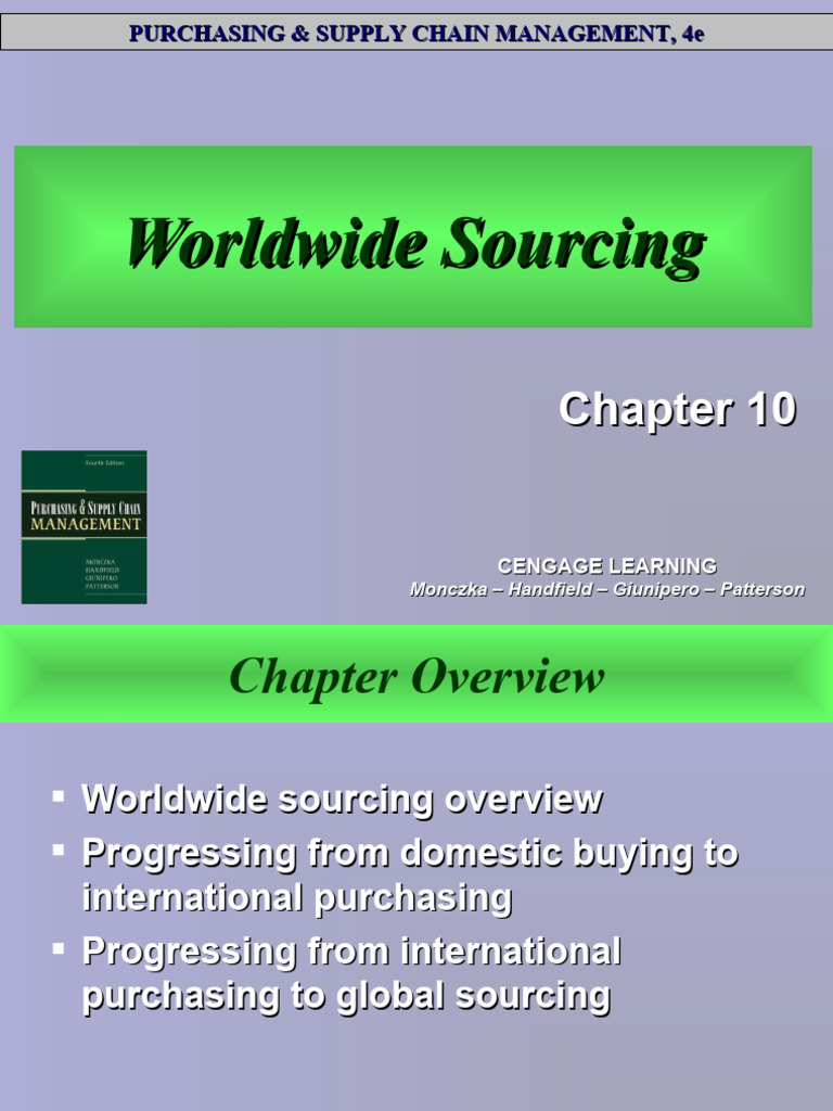 Chapter - 10 Worldwide Sourcing | PDF | Business | Economies