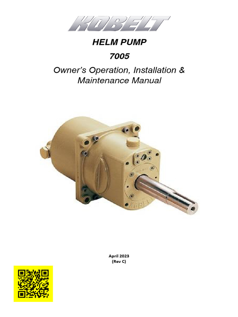 Manual de Mantenimiento Bomba Kobelt Helm Pump 7005 | PDF | Pump | Pipe ...