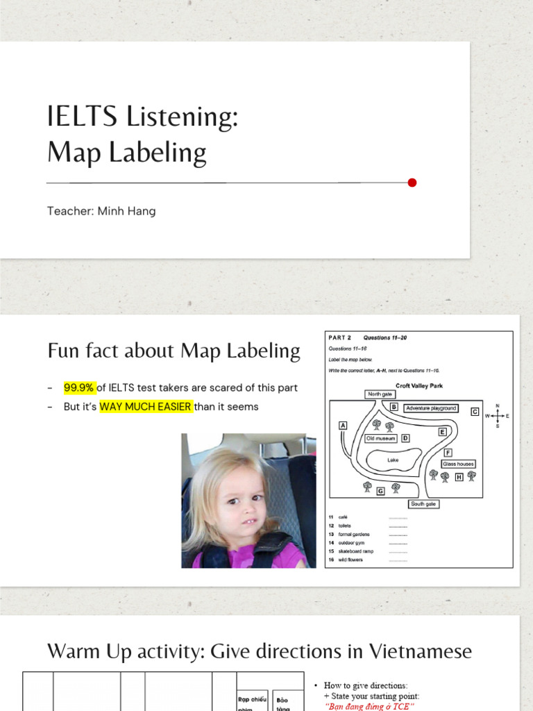 Map Labelling IELTS Presentation | PDF | International English Language ...