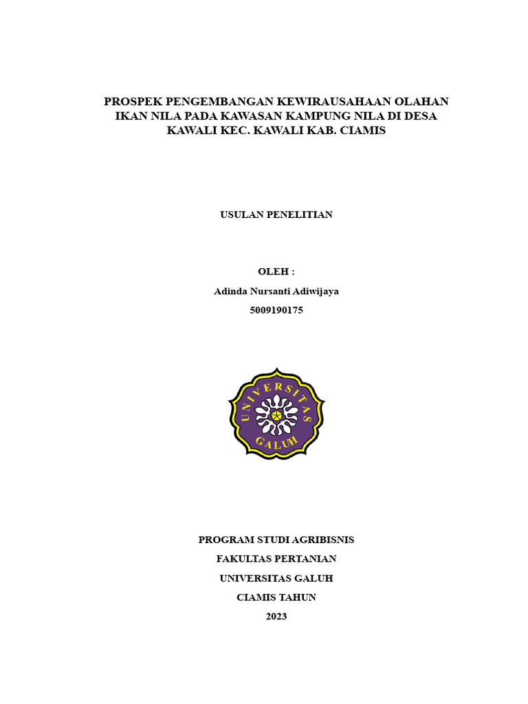 Usulan Penelitian | PDF