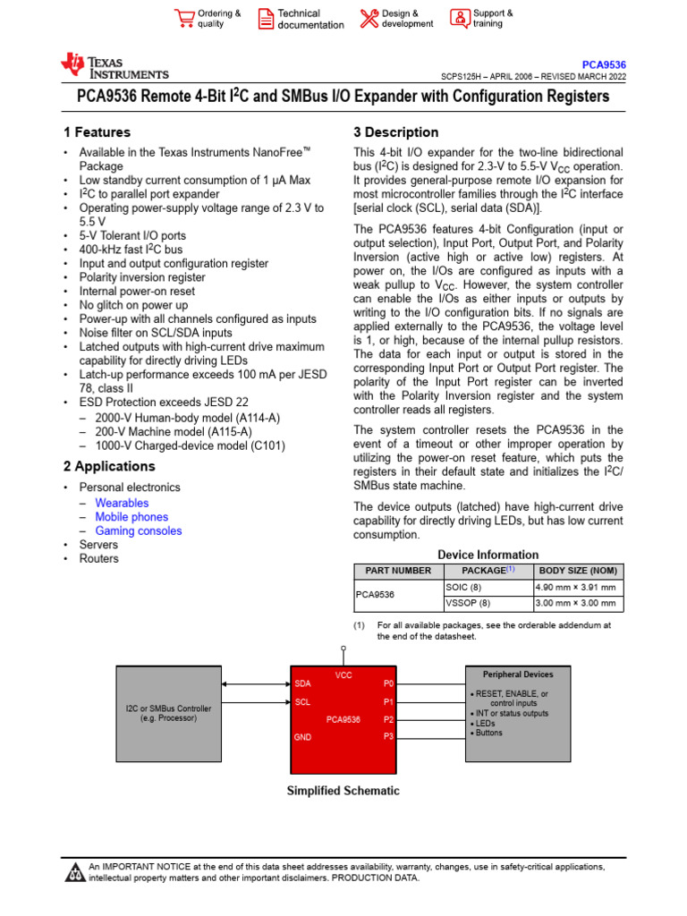 Pca 9536 | PDF | Electrostatic Discharge | Manufactured Goods