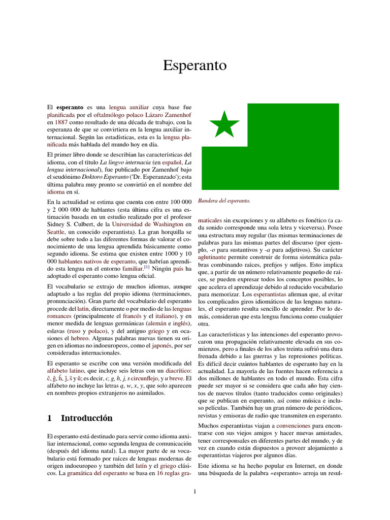 Esperanto | PDF | Lingüística