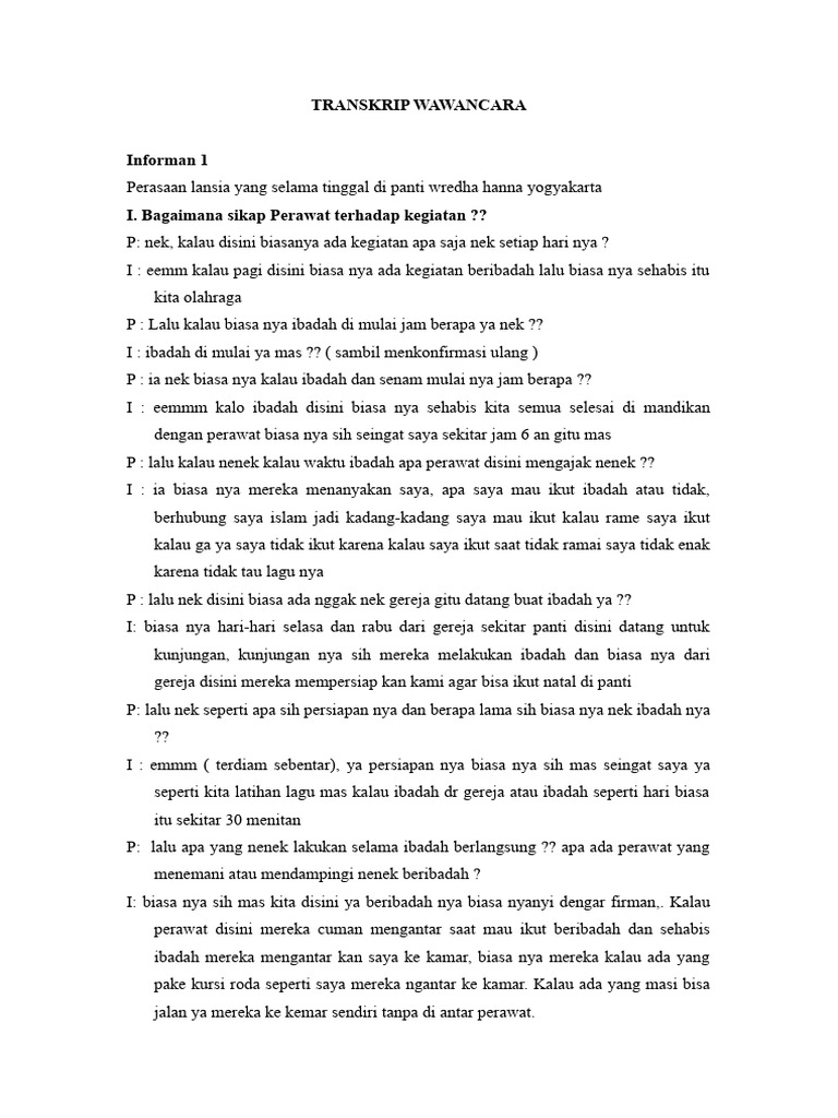 TRANSKRIP WAWANCARA BARU | PDF