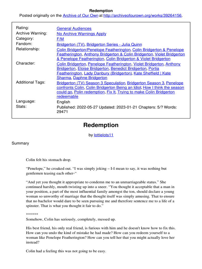 Redemption | PDF | General Fiction