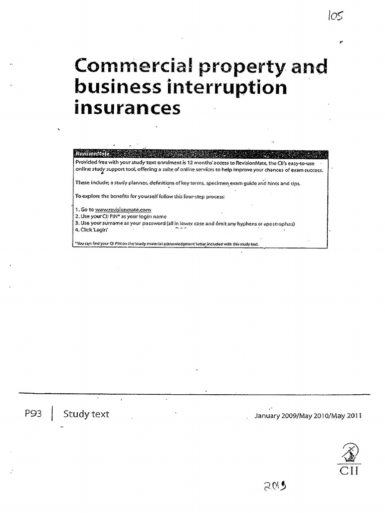 Commercial Property & Business Interruption Insurance - 105 | PDF