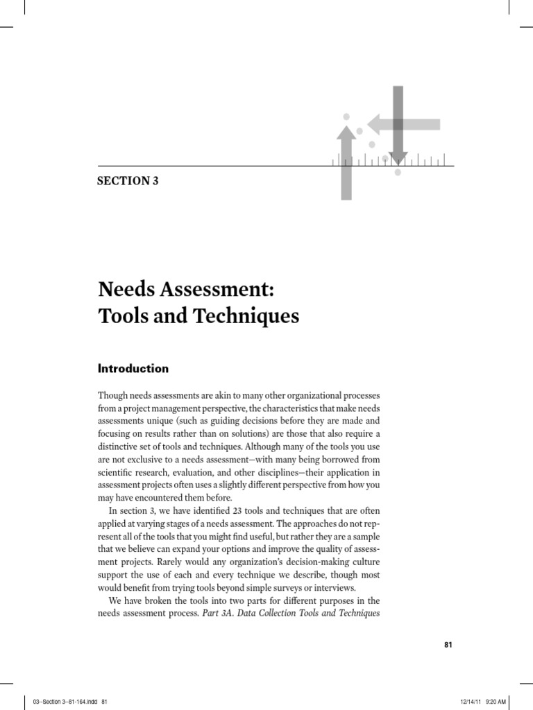 Needs Assessment | PDF | Needs Assessment | Focus Group