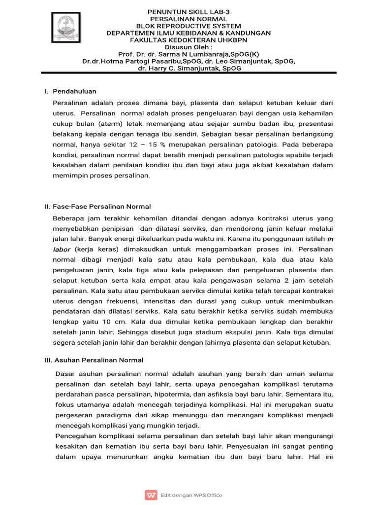 Persalinan Normal | PDF