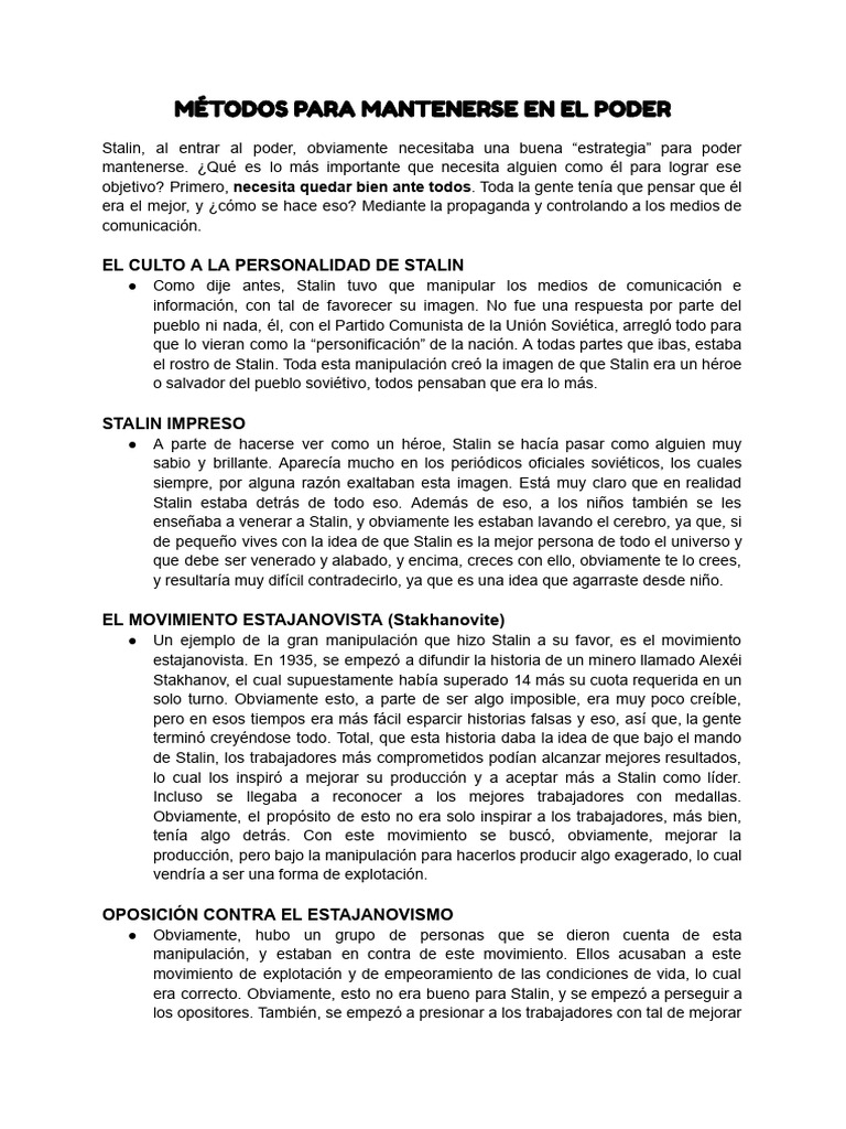 Guión (Stalin) | PDF | Joseph Stalin | Unión Soviética