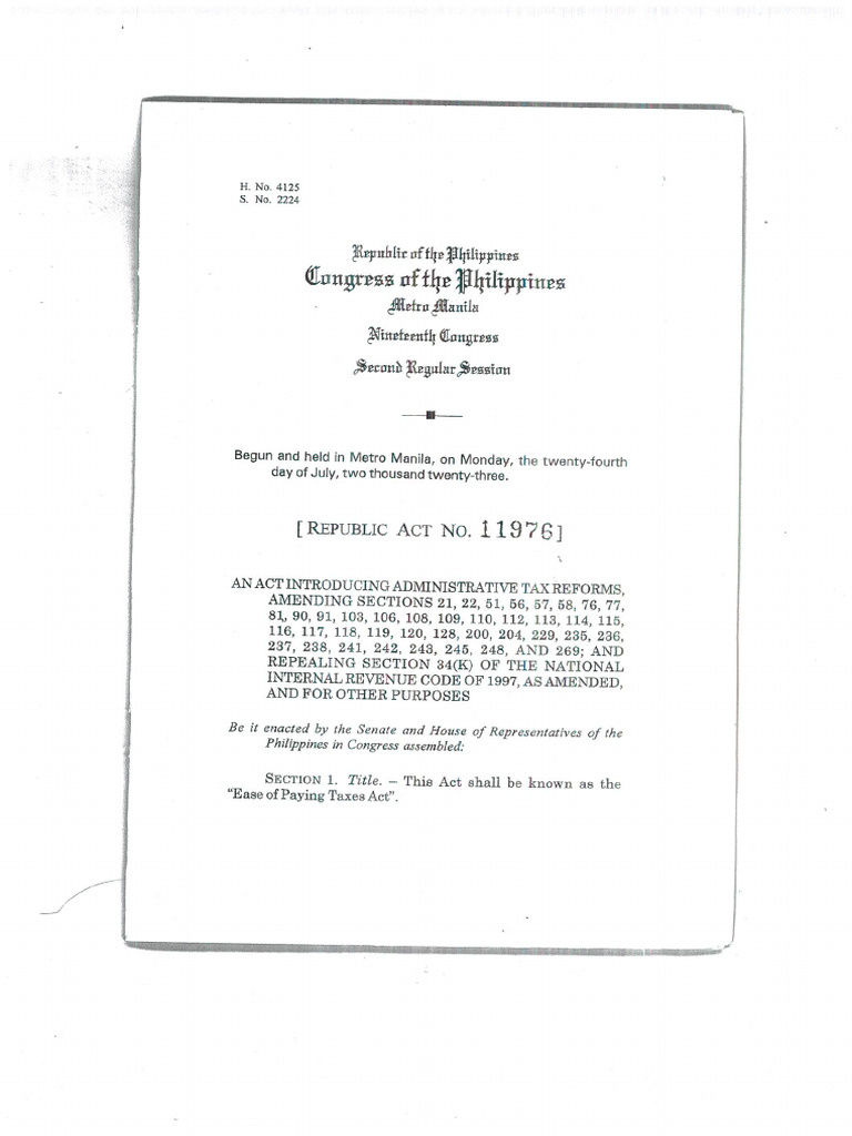 Ra 11976 FRM 1 | PDF