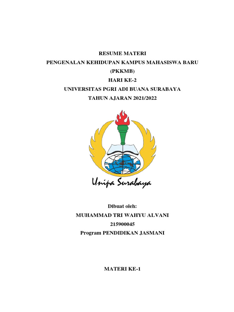 (Alvani) - Format Tugas Resume Materi PKKMB 2021 | PDF | Pengembangan Diri