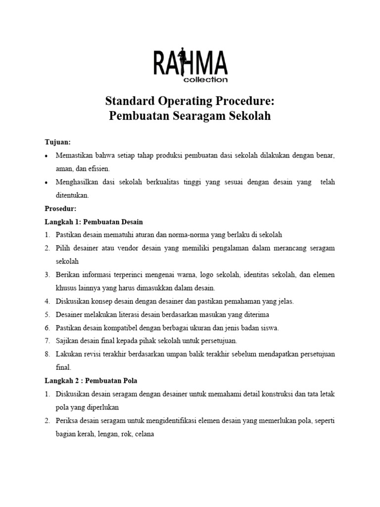 SOP Seragam Rahma | PDF | Seni | Komputer