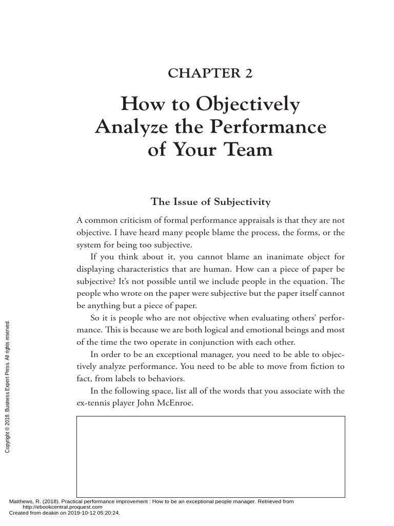 Practical Performance Improvement How To Be An Exc... - (CHAPTER 2 How To Objectively Analyze ...