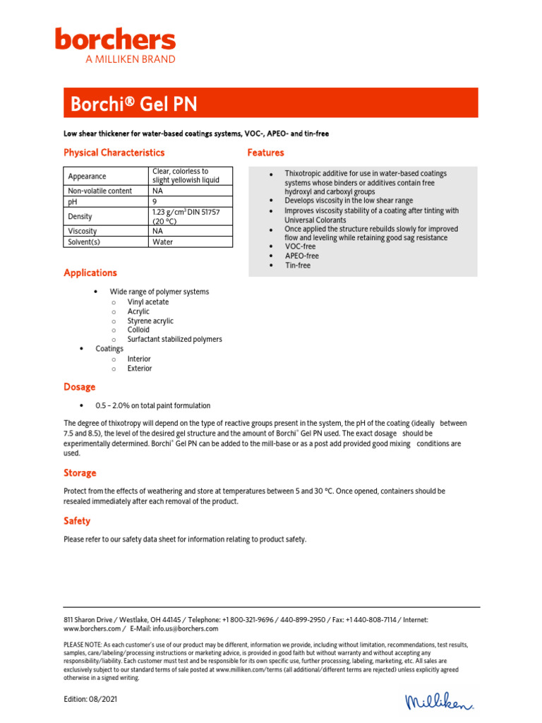 Borchi Gel PN TDS 4 | PDF | Gel | Paint