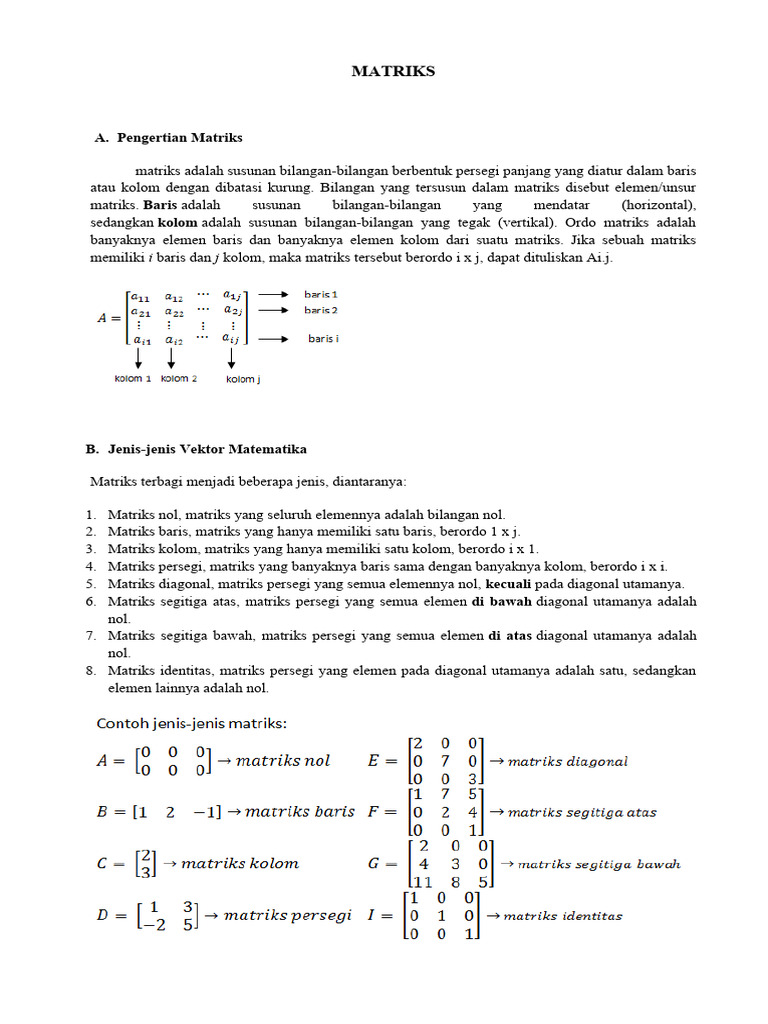 Tugas Matematika Matriks Dimensi Tiga | PDF | Sains & Matematika