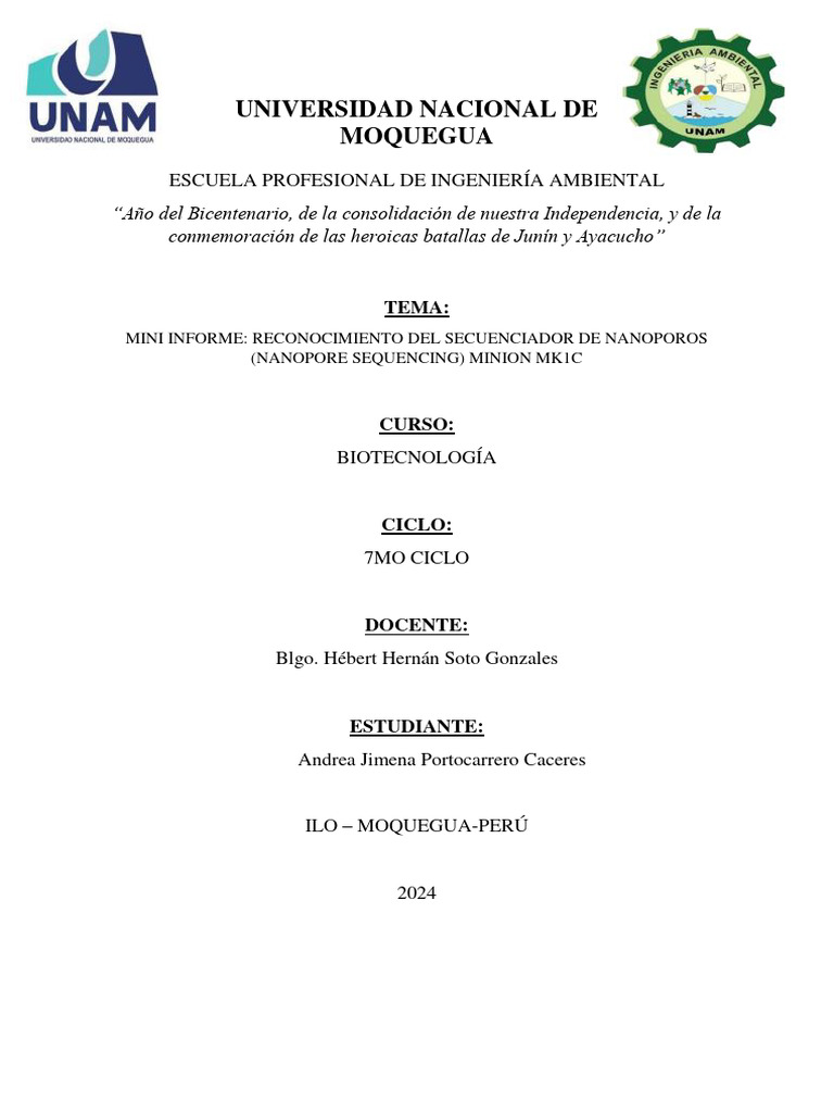 Reconocimiento Del Secuenciador de Nanoporos - Minion Mk1c | PDF | Adn ...