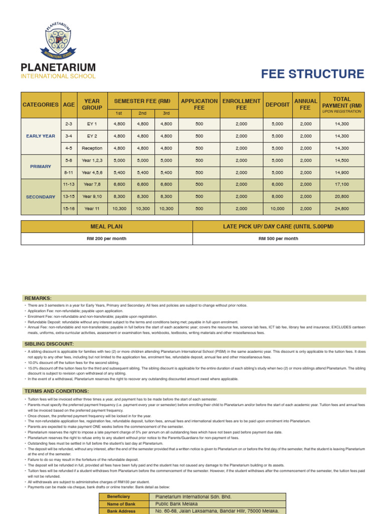 Planetarium-Fee-Structure | PDF | Fee | Banks